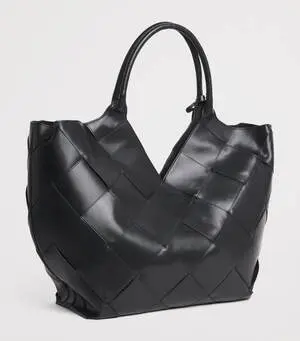 ANINE BING Leather Braided Lili Tote Bag