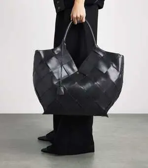 ANINE BING Leather Braided Lili Tote Bag