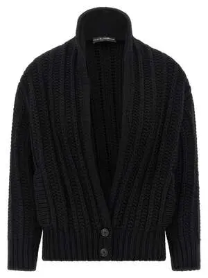 Dolce & Gabbana Coarse Wool Cardigan - Black