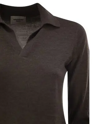 Max Mara Wkdcappa V-neck Knitted Polo Shirt - Chestnut