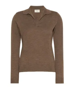 Max Mara Wkdcappa V-neck Knitted Polo Shirt - Maroon
