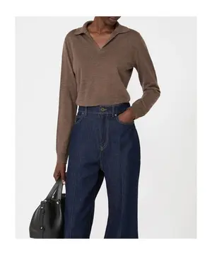 Max Mara Wkdcappa V-neck Knitted Polo Shirt - Maroon