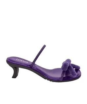 Loewe Mimi Bow Sandal In Nappa Lambskin And Shearling