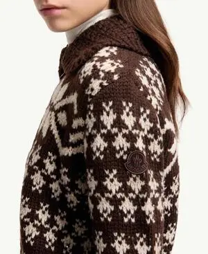 Moncler Jacquard Sequin Zip-up Cardigan