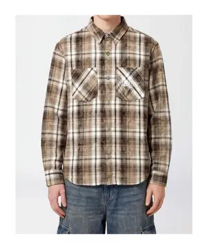BARROW Vintage Wash Plaid Long Sleeve Shirt