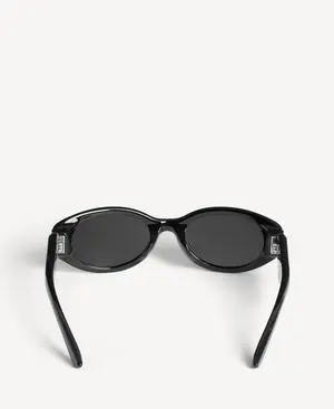 Balenciaga Oval Frame Logo Sunglasses