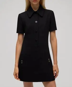 Gucci Crêpe Wool Polo Dress With Horsebit