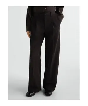 LEMAIRE Wide Pleated Pants In Wool Gabardine
