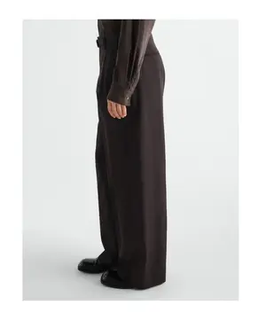 LEMAIRE Wide Pleated Pants In Wool Gabardine