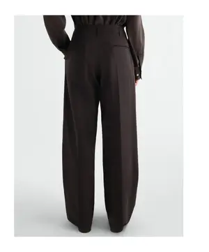 LEMAIRE Wide Pleated Pants In Wool Gabardine