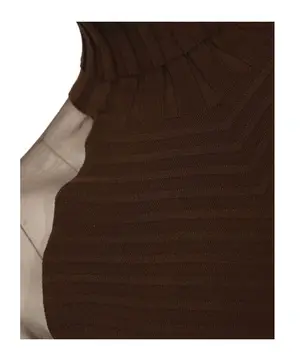 D.exterior Sheer-sleeve Turtleneck Knitted Sweater