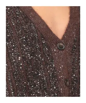 D.exterior Sequined Button Cardigan