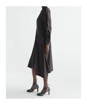 LEMAIRE Midi Dress In Silk Viscose Toile