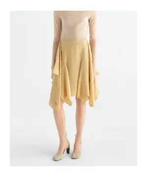 LEMAIRE Paneled Skirt In Silk Viscose Toile