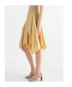 LEMAIRE Paneled Skirt In Silk Viscose Toile