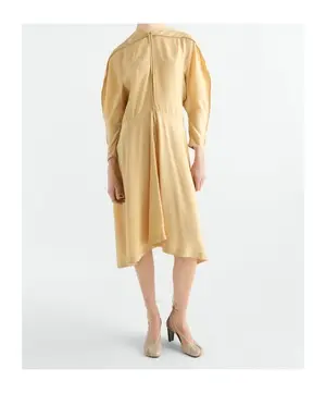 LEMAIRE Midi Dress In Silk Viscose Toile