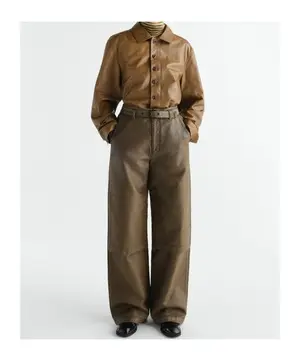 LEMAIRE Work Pants In Coated Broken Twill