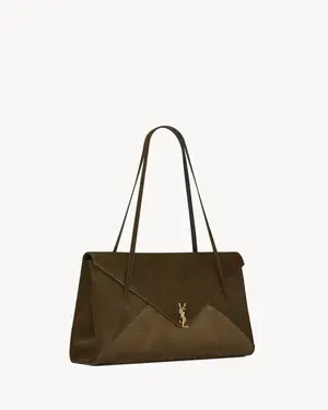 Saint Laurent Simone Large In Suede - Olive Gradient