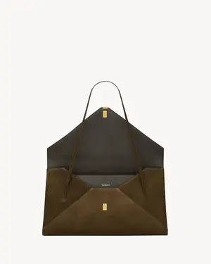 Saint Laurent Simone Large In Suede - Olive Gradient
