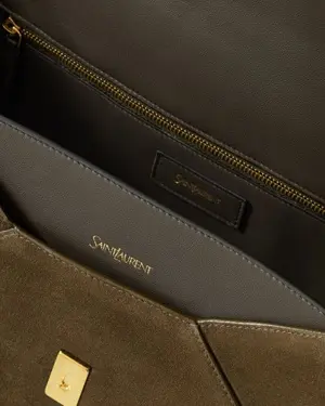 Saint Laurent Simone Large In Suede - Olive Gradient
