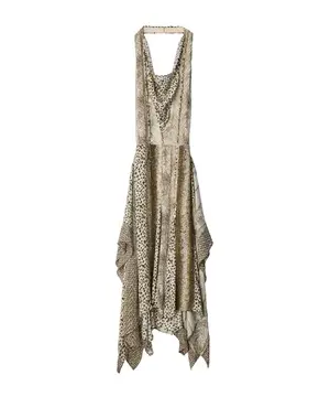 LEMAIRE Printed Paneled Dress In Feather Printed Viscose - Multicolour