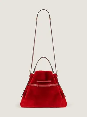 Givenchy Small Voyou Bucket Bag In Shearling