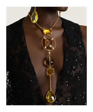 Givenchy Rainbow Drop Necklace In Metal And Crystals