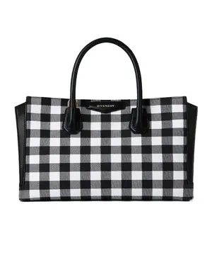 Givenchy Small Antigona Catchall Bag In Checked Canvas