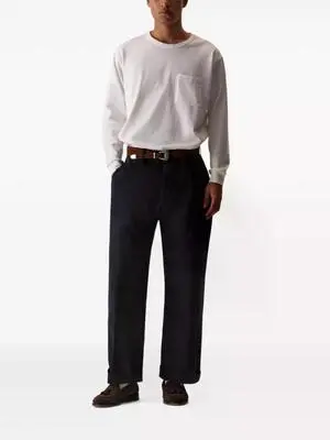 FORTELA Herringbone-pattern Cotton Trousers