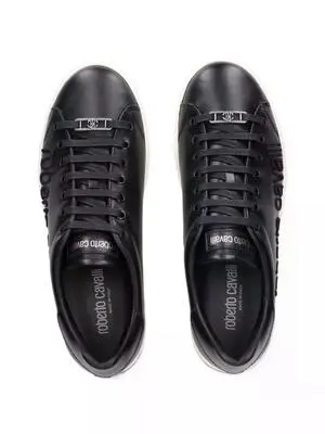 Roberto Cavalli Logo-embossed Leather Sneakers