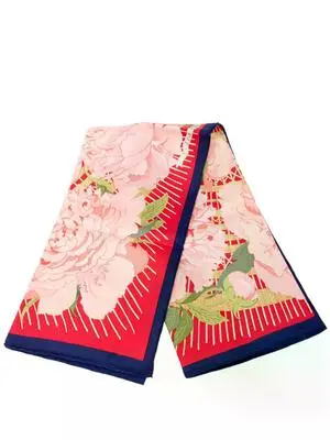 Hermès 2000-2026 Les Pivoines Silk Scarf 90 Scarves - Multicolour