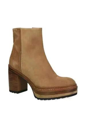 PONS QUINTANA Suede Platform Ankle Boots - Brown