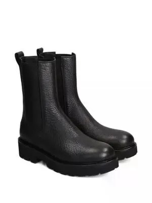 ANNA F. Grained-leather Chelsea Boots