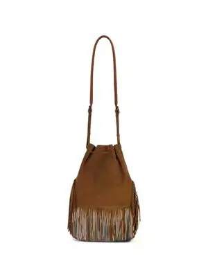 FORTELA Kimi Fringed Suede Bucket Bag