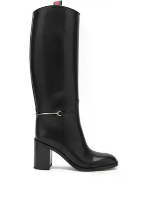 Gucci 85mm Horsebit-detail Leather Boots