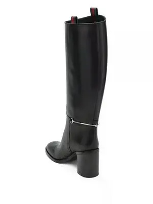Gucci 85mm Horsebit-detail Leather Boots