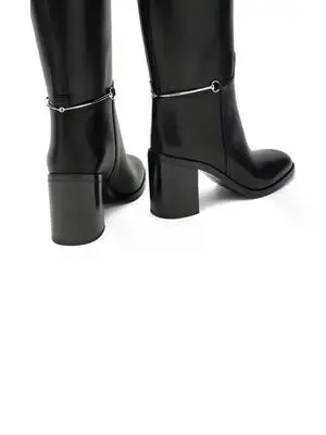 Gucci 85mm Horsebit-detail Leather Boots