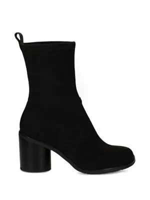 PONS QUINTANA Suede Block-heel Ankle Boots - Black