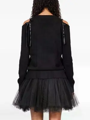 Simone Rocha Bow-detail Cold-shoulder Sweater