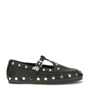 GANNI Mary Jenny Studded Ballet Flats - Black