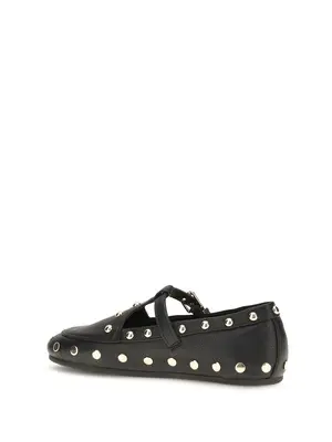 GANNI Mary Jenny Studded Ballet Flats