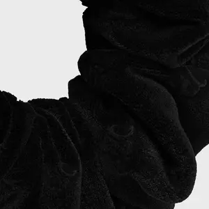 Celine Stamped Scrunchy In Polyester And Brass With Rhodium Finish