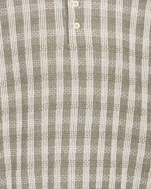 SOLID Cotton Blend Knit Check Polo Shirt