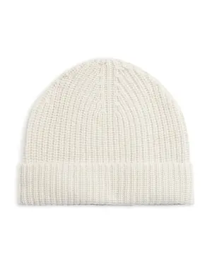 Gerard Darel Dali Cashmere Ribbed Beanie - Ecru