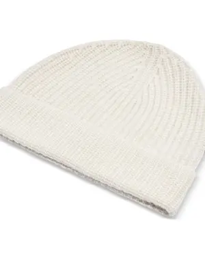 Gerard Darel Dali Cashmere Ribbed Beanie - Ecru