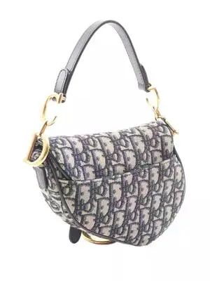Dior 2010-2026 Mini Oblique Canvas Saddle Bag Satchel