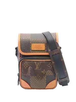 LOUIS VUITTON 2020 Nigo Giant Damier Ebene Monogram Nano Amazone Crossbody Bag - Brown