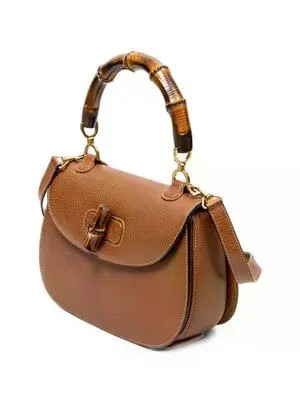 Gucci Vintage Bamboo Grained Handbag - Brown