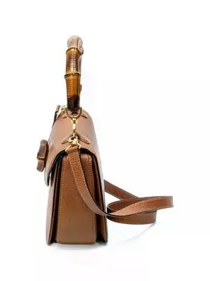 Gucci Vintage Bamboo Grained Handbag - Brown