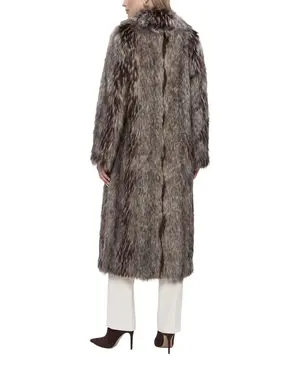 LYLA GRANT Faux Fur Fox Long Coat